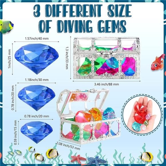 Toys | 24 Pieces Diving Gem Pool Toys Colorful Summer Swimming Gem ...